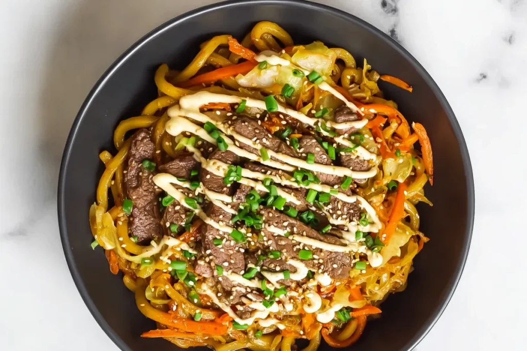 Easy Curry Beef Yaki Udon Stir Fry Recipe Ready in 20 Min